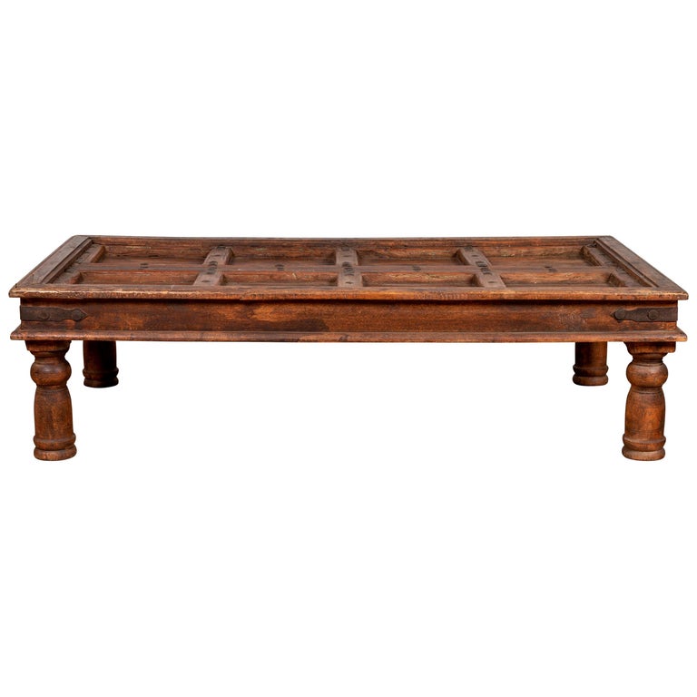 Antique Sheesham Wood Indian Palace Door Made into Coffee Table with ...
