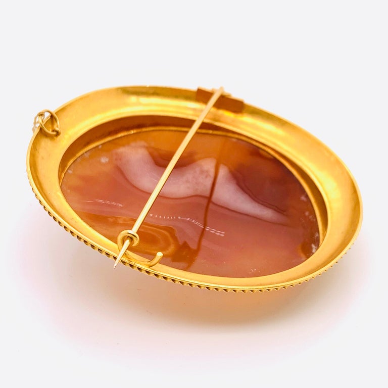Antique Shell Gold Cameo Brooch, Circa 1875 at 1stDibs