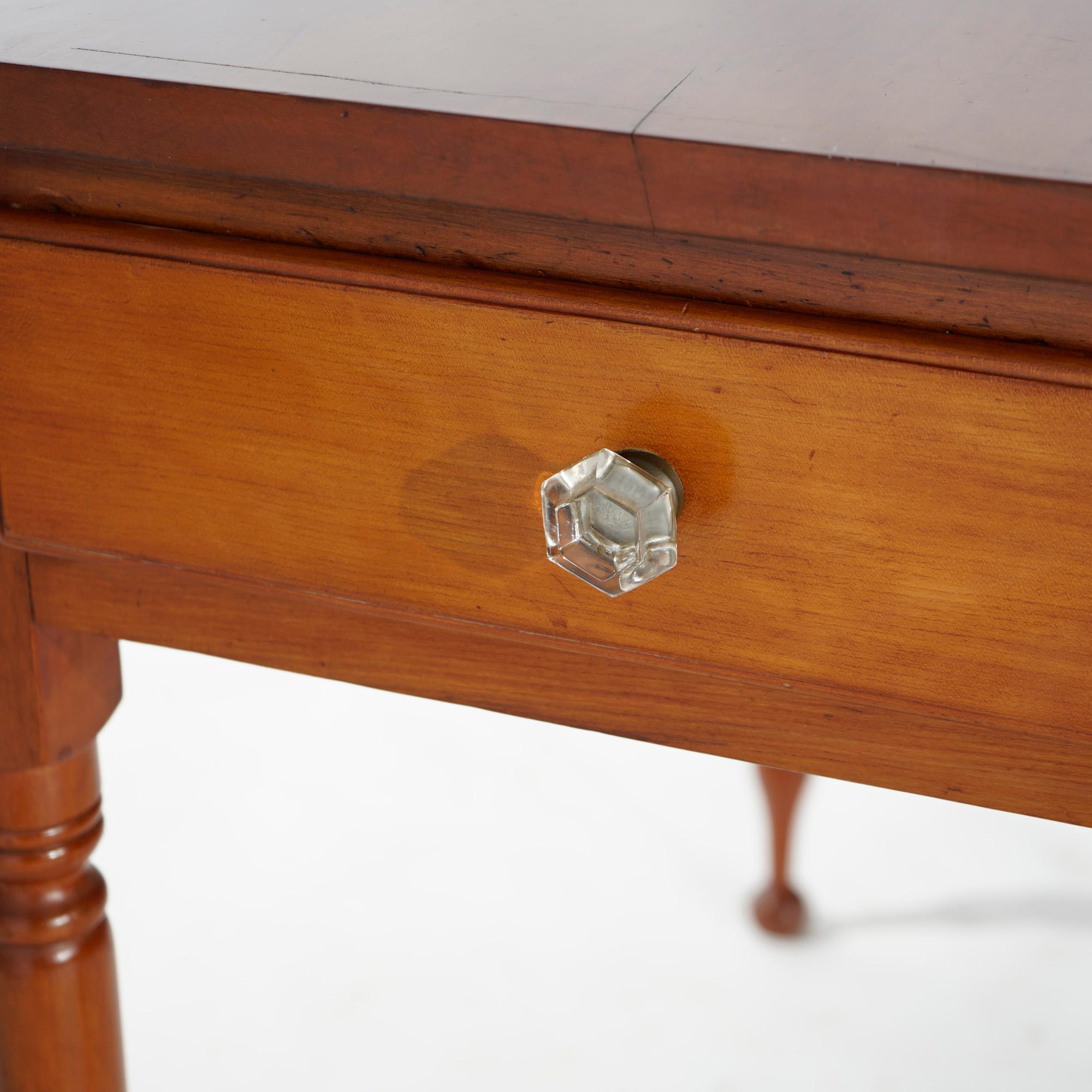 Antique Sheraton Cherry Drop Leaf Single Drawer Table Circa 1860 at 1stDibs