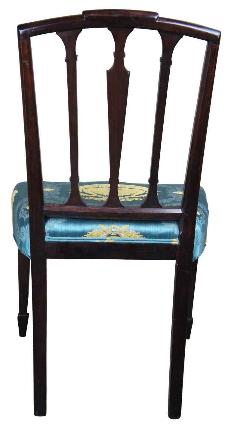 Sheraton Mahogany Dining Side Chair with Scalamandre Fabric Hepplewhite ...
