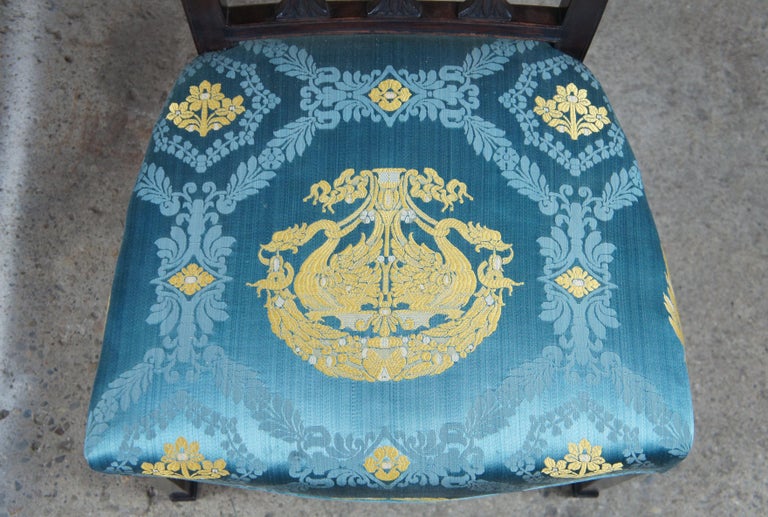 Sheraton Mahogany Dining Side Chair with Scalamandre Fabric Hepplewhite ...