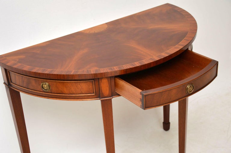Antique Sheraton Style Inlaid Mahogany Console Table at 1stDibs