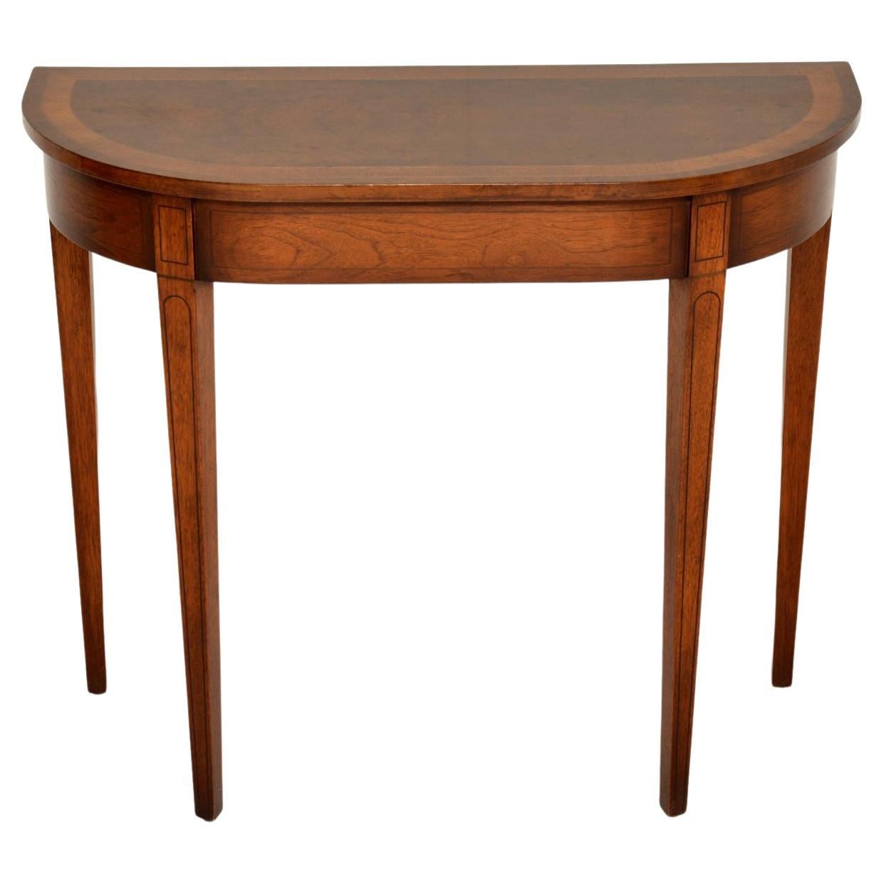 Walnut Inlaid Console Table For Sale at 1stDibs