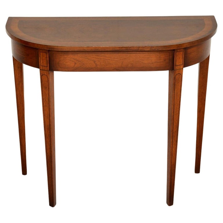 Antique Sheraton Style Inlaid Walnut Console Table at 1stDibs