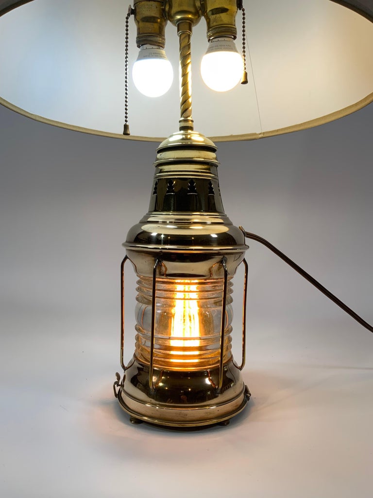 Antique Ships Lantern by Perko Now a Lamp For Sale at 1stDibs