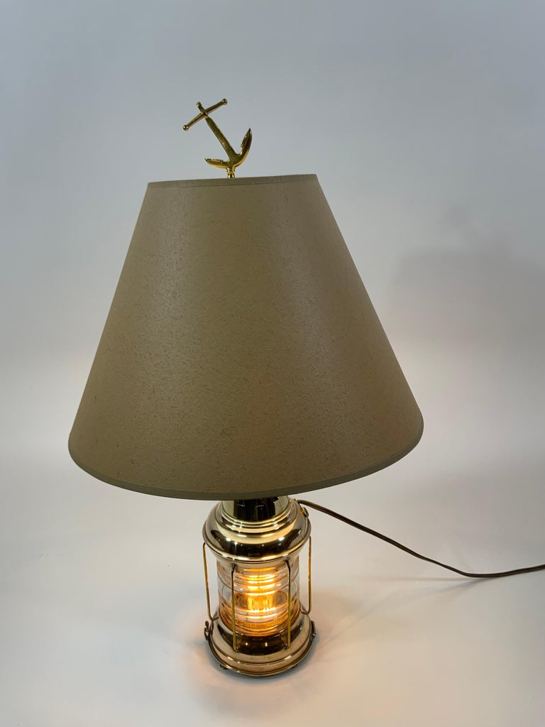Antique Ships Lantern by Perko Now a Lamp For Sale at 1stDibs