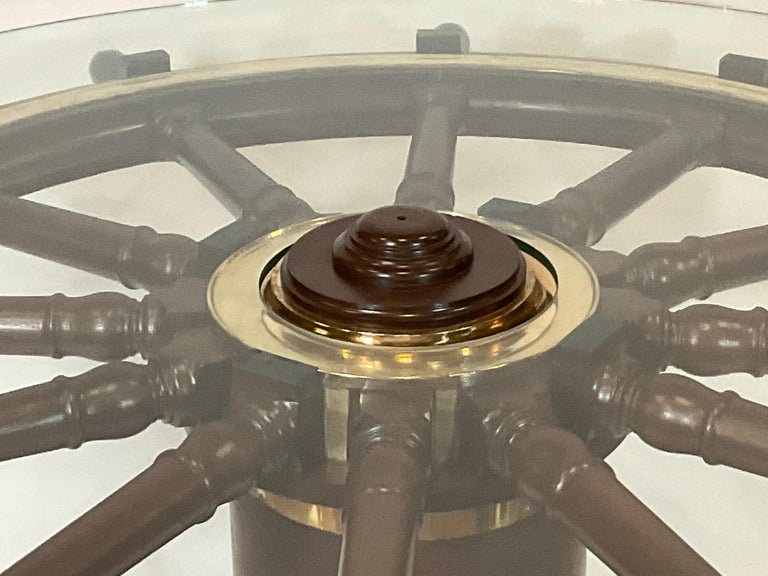Antique Ships Wheel Bar Height Table For Sale at 1stDibs
