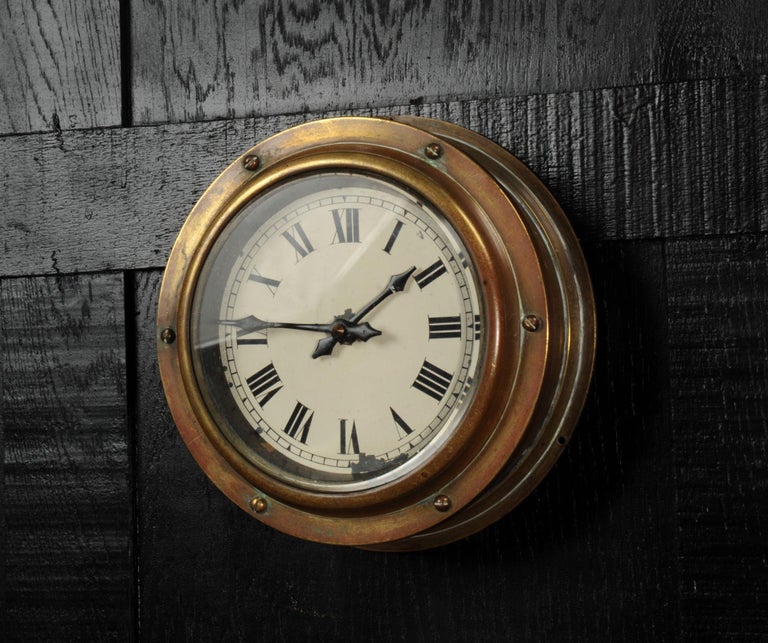 Antique Ships Yacht Marine Heavy Bronze Bulkhead Wall Clock Fully ...