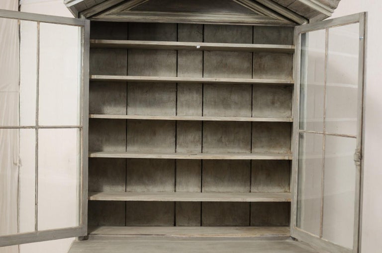 Antique Shop Cabinet w/Overhanging Canopy Bonnet Top- A Great Statement ...