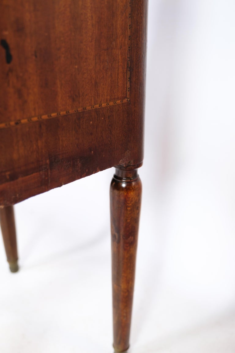 Antique Side Table, Mahogany, Walnut Marquetry, Original Handle, 1860 ...
