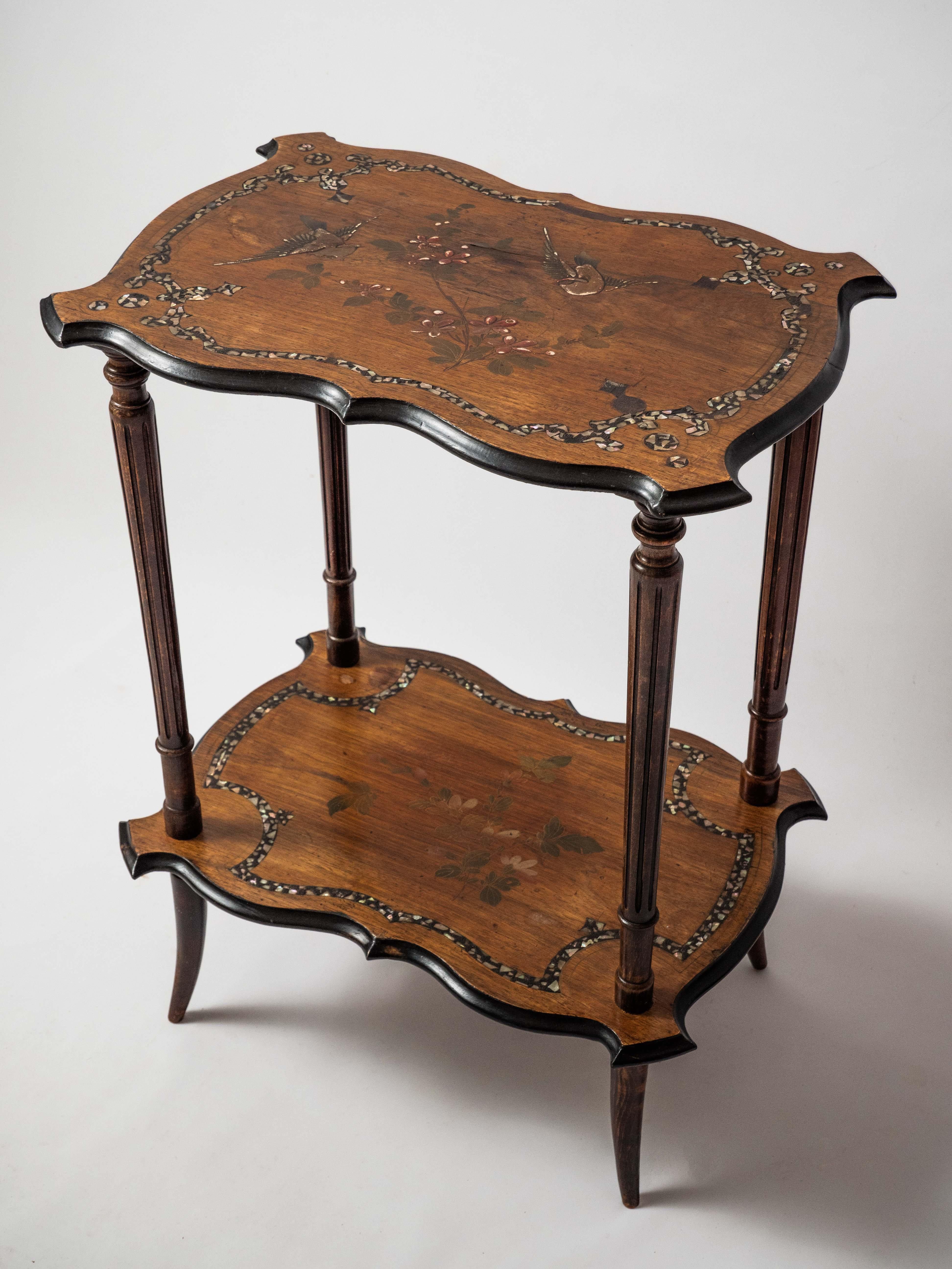 Antique Side Table with Mother of Pearl For Sale at 1stDibs