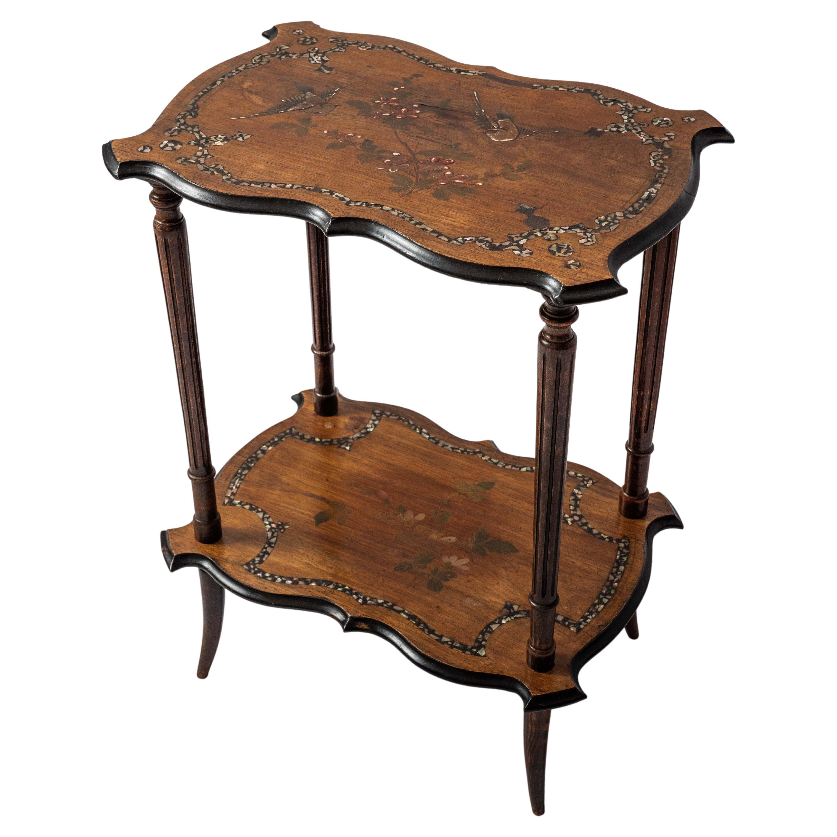 Antique Side Table with Mother of Pearl For Sale at 1stDibs