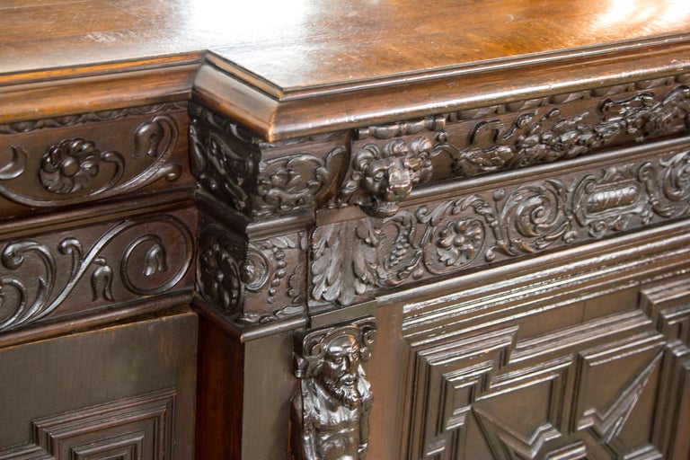 Antique Sideboard, Buffet, Victorian Sideboard, Carved Oak, Scotland ...