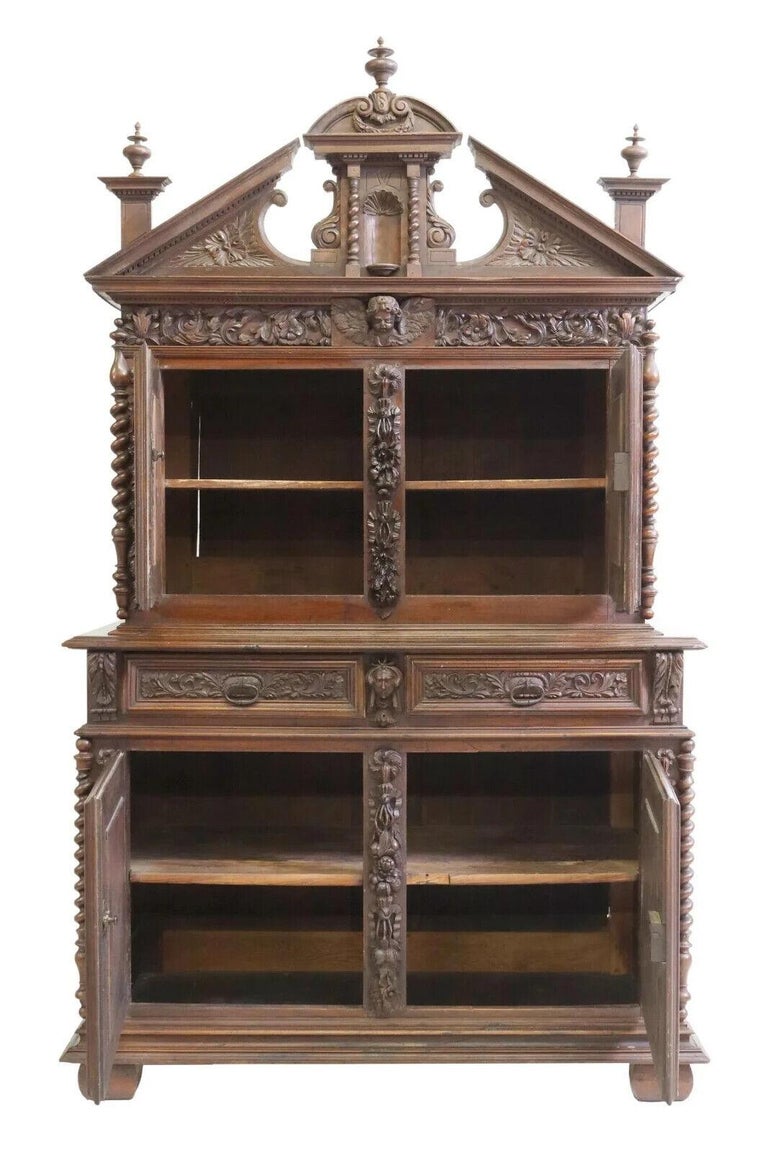 Antique Sideboard, French Louis XIII Style Geometric, Carved Sideboard ...