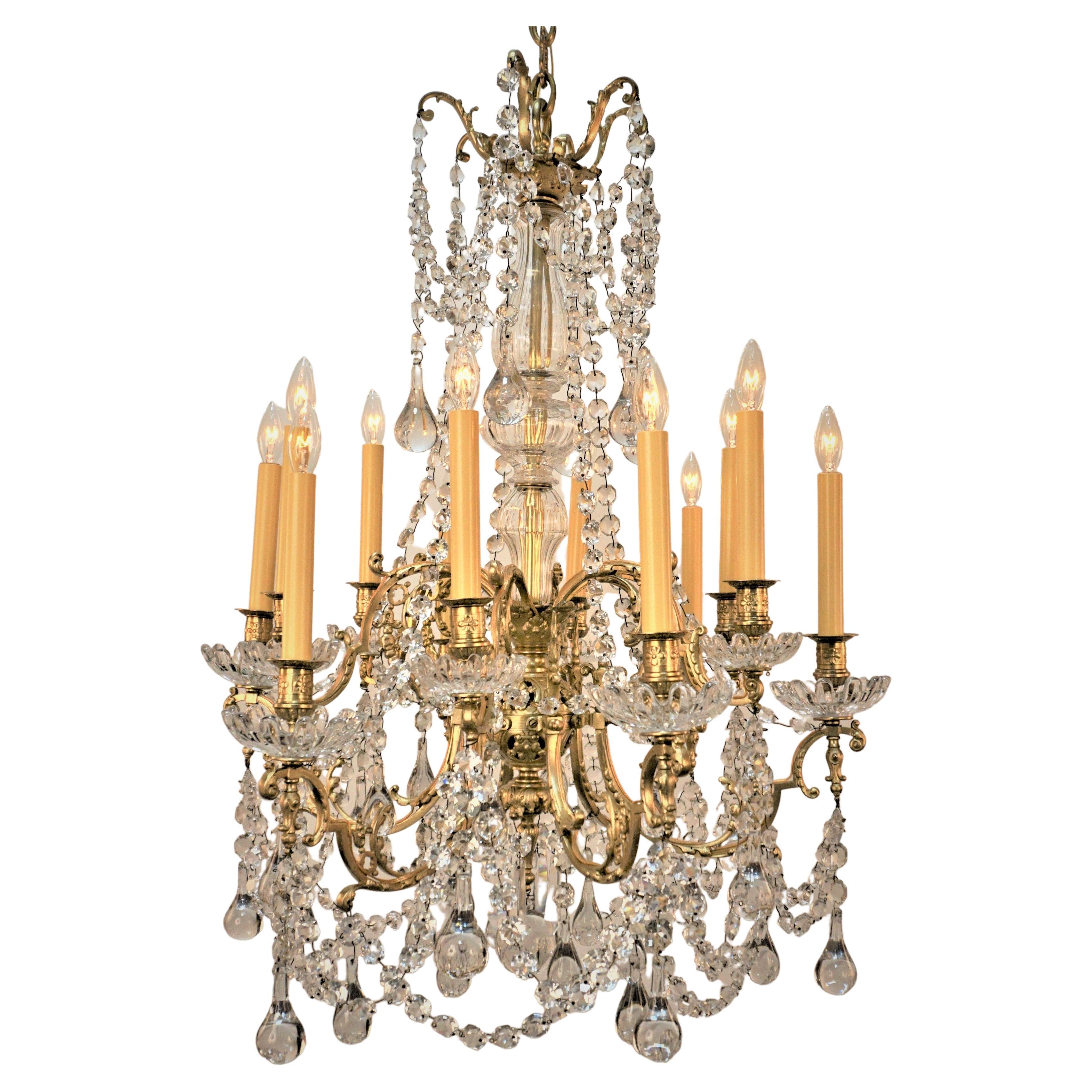 Antique Bronze and Crystal Chandelier at 1stDibs | bronze and crystal ...