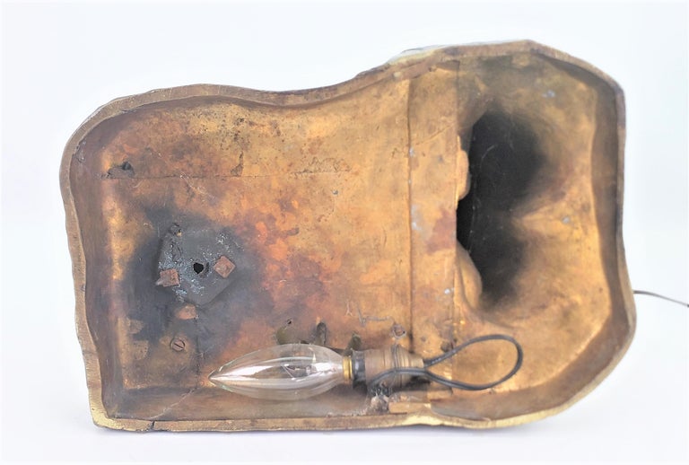 Antique Signed Bronze and Marble Lighted Table Sculpture of a Fireside ...