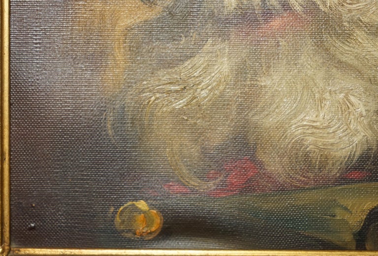 Antique Signed Dutch Oil on Canvas Painting of Old Man Man with Grey ...