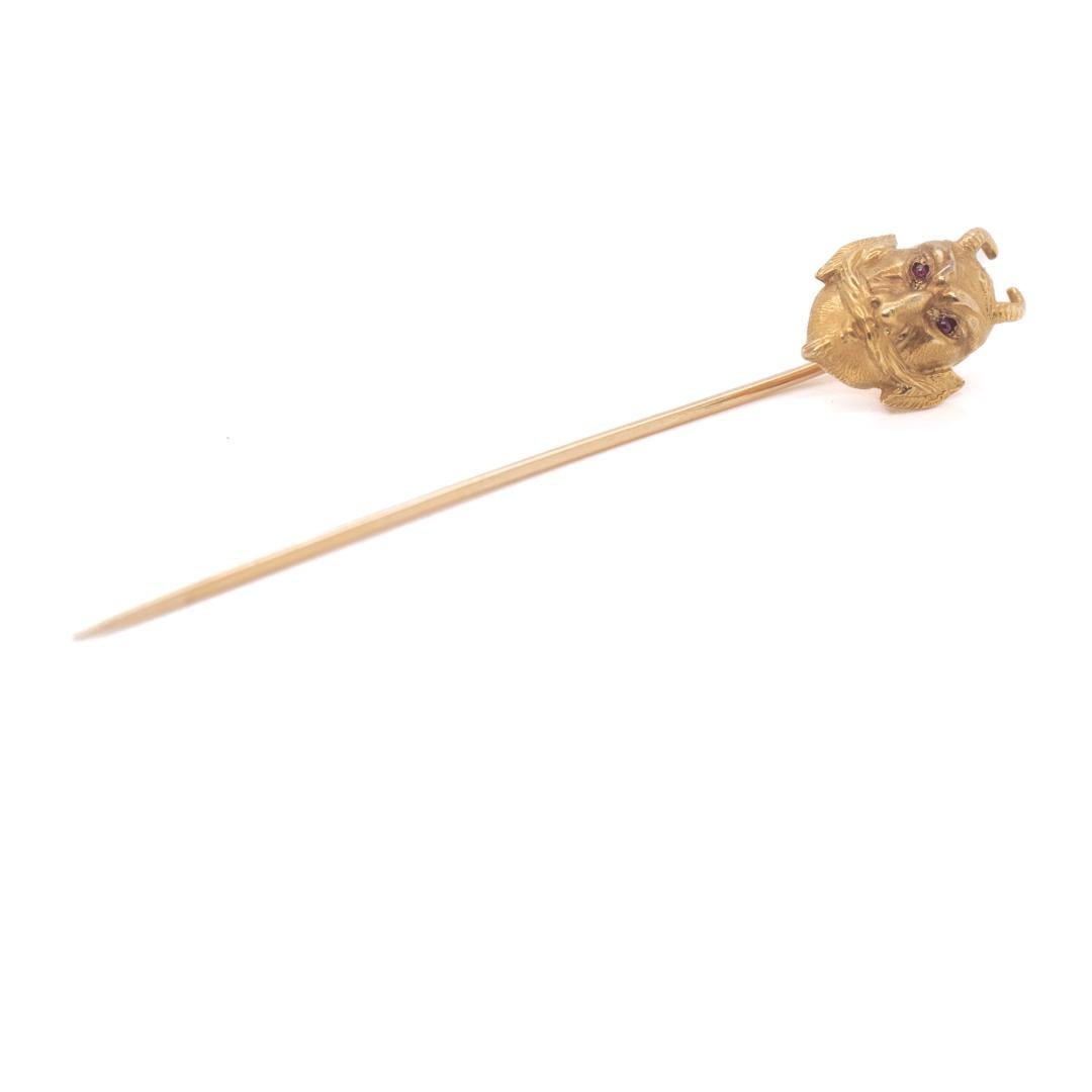 Antique Signed Edwardian 14k Gold Figural Devil's Head Stick Pin by ...