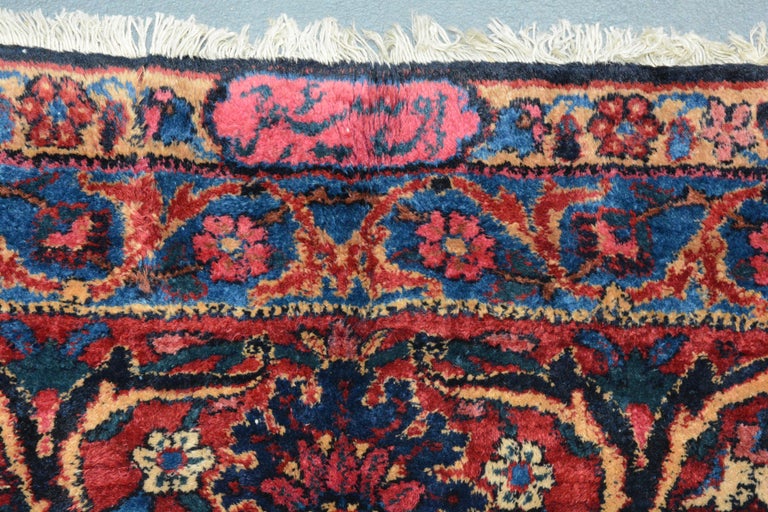 Antique Signed Persian Kerman Carpet For Sale at 1stDibs