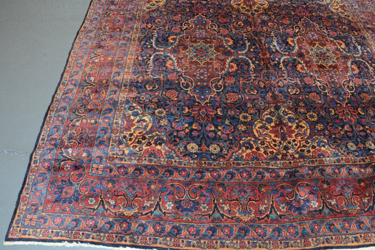 Antique Signed Persian Kerman Carpet For Sale at 1stDibs