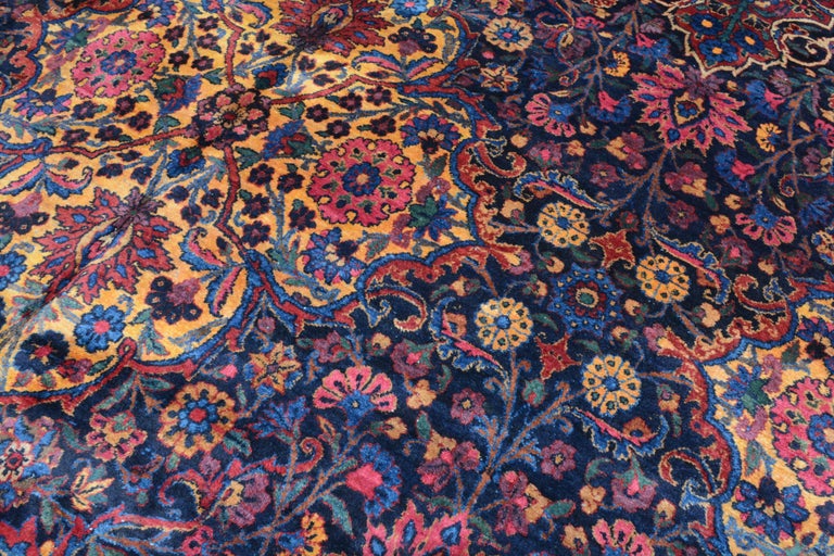 Antique Signed Persian Kerman Carpet For Sale at 1stDibs