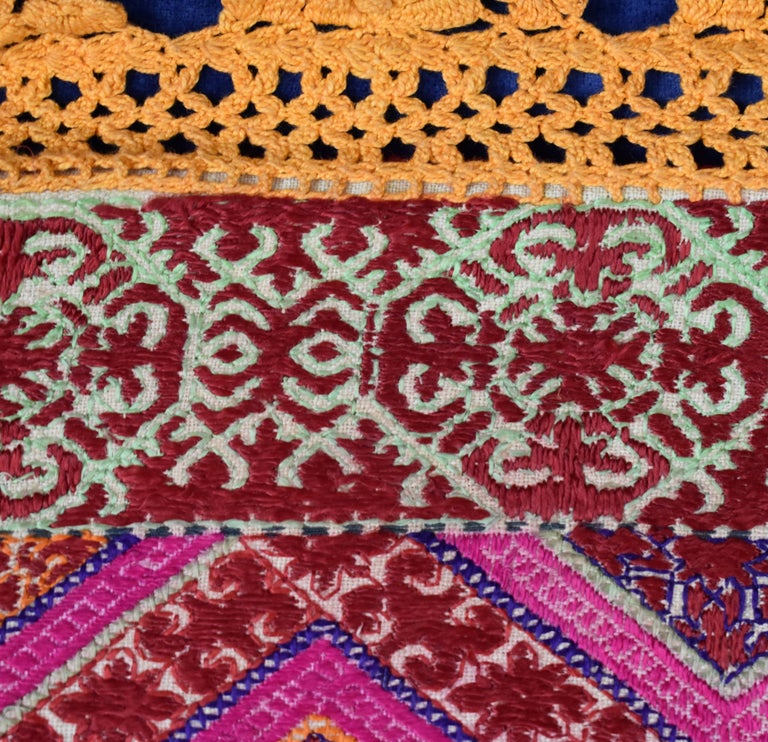 Antique Silk Embroidered Marriage Pillow, Swat Valley, '4' For Sale at ...