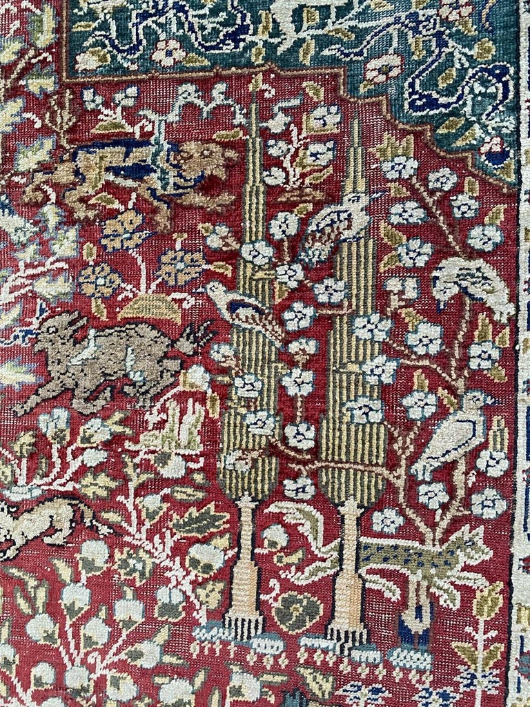 Antique Silk Turkish Kayseri Rug For Sale at 1stDibs