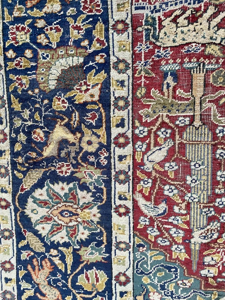 Antique Silk Turkish Kayseri Rug For Sale at 1stDibs