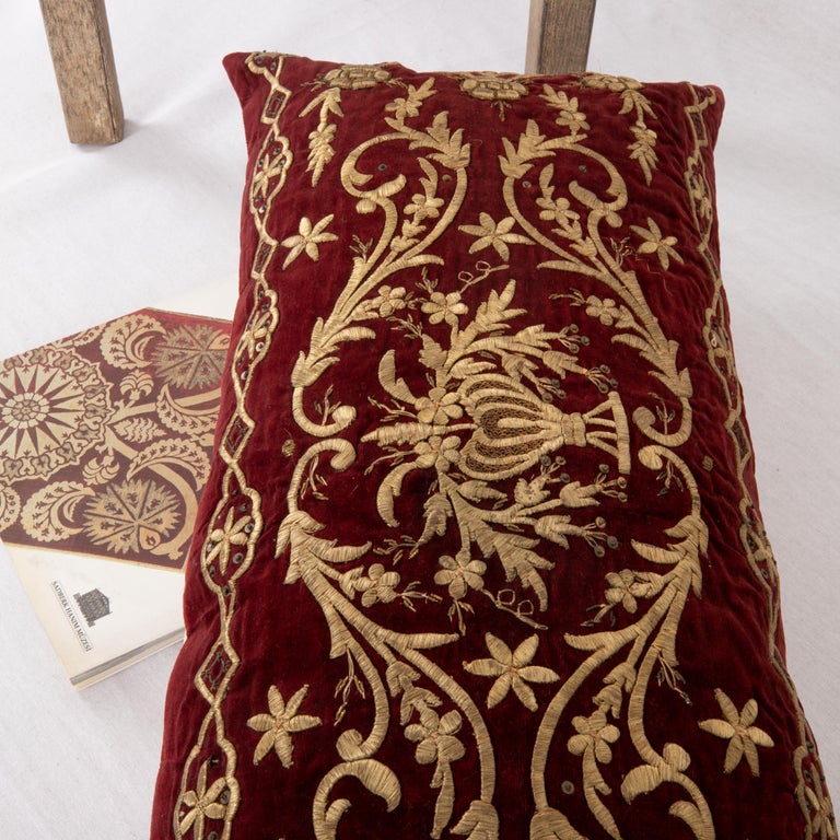 Antique Silk Velvet Ottoman Sarma Pillow Cover, L 19th Century For Sale ...