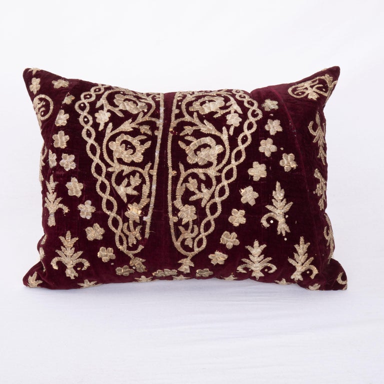 Antique Silk Velvet Ottoman Violet Sarma Pillow Cover, L 19th Century ...