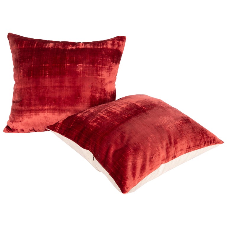 Antique Silk Velvet Pillow Cases Made from a Western European Velvet at ...