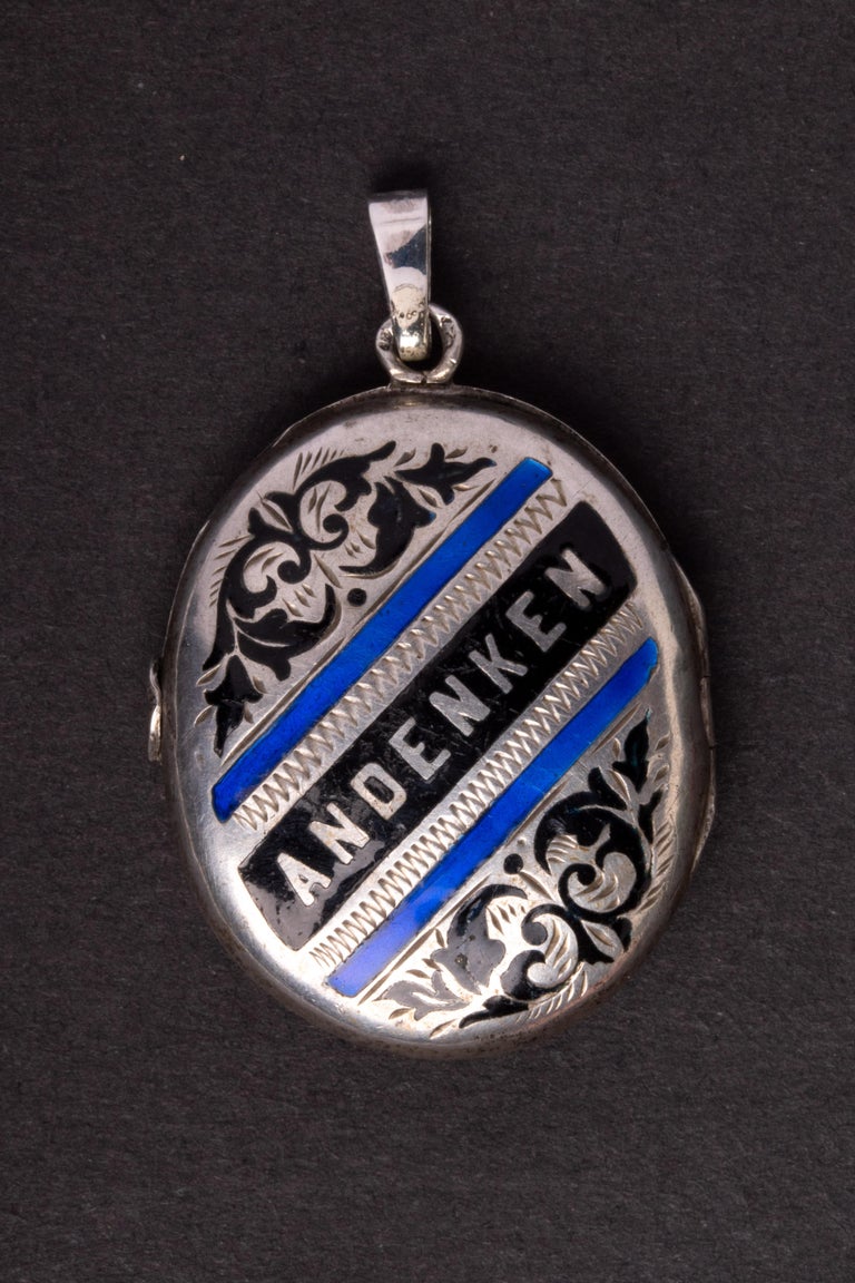 Antique Silver Andenken Souvenir Locket, Victorian Memento Mori ...