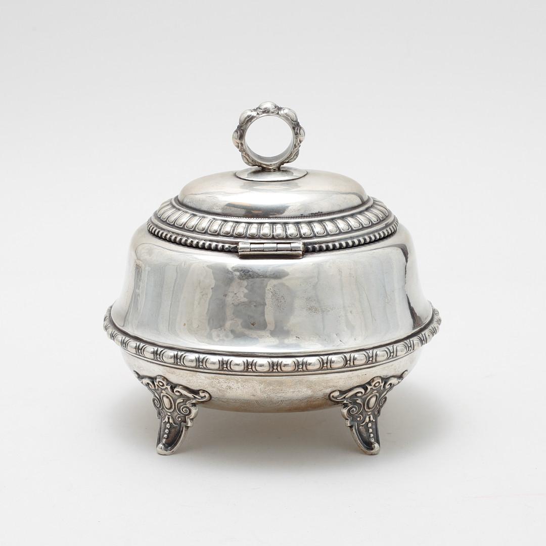 Antique Silver Art Deco Silver Box, Decorative Sugar Bowl Gold Gilding ...