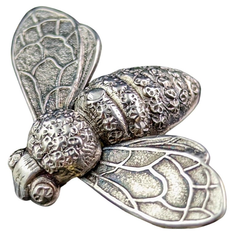 Antique Silver Bee Brooch, Victorian, Sterling Silver Pin For Sale at ...