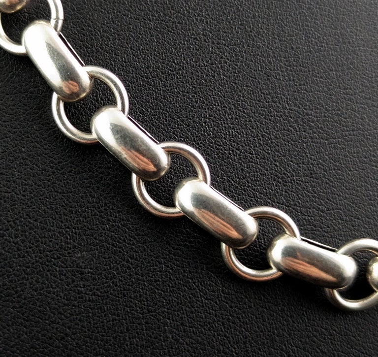 Antique Silver Book Chain Collar Necklace, Victorian For Sale at 1stDibs