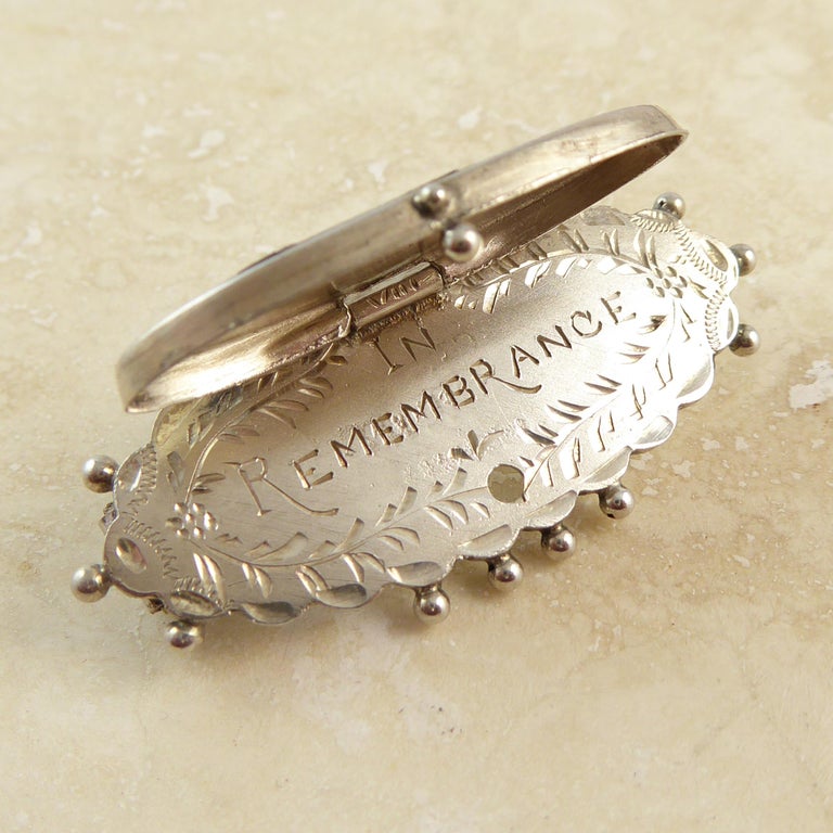 Antique Silver Brooch with Hidden "Remembrance" Message, Hallmarked ...