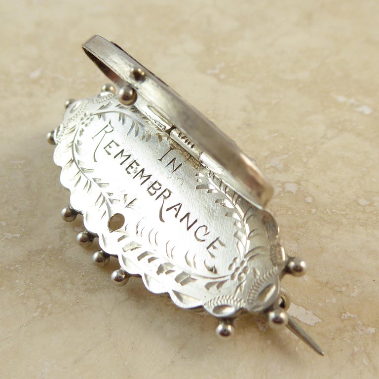 Antique Silver Brooch with Hidden "Remembrance" Message, Hallmarked ...