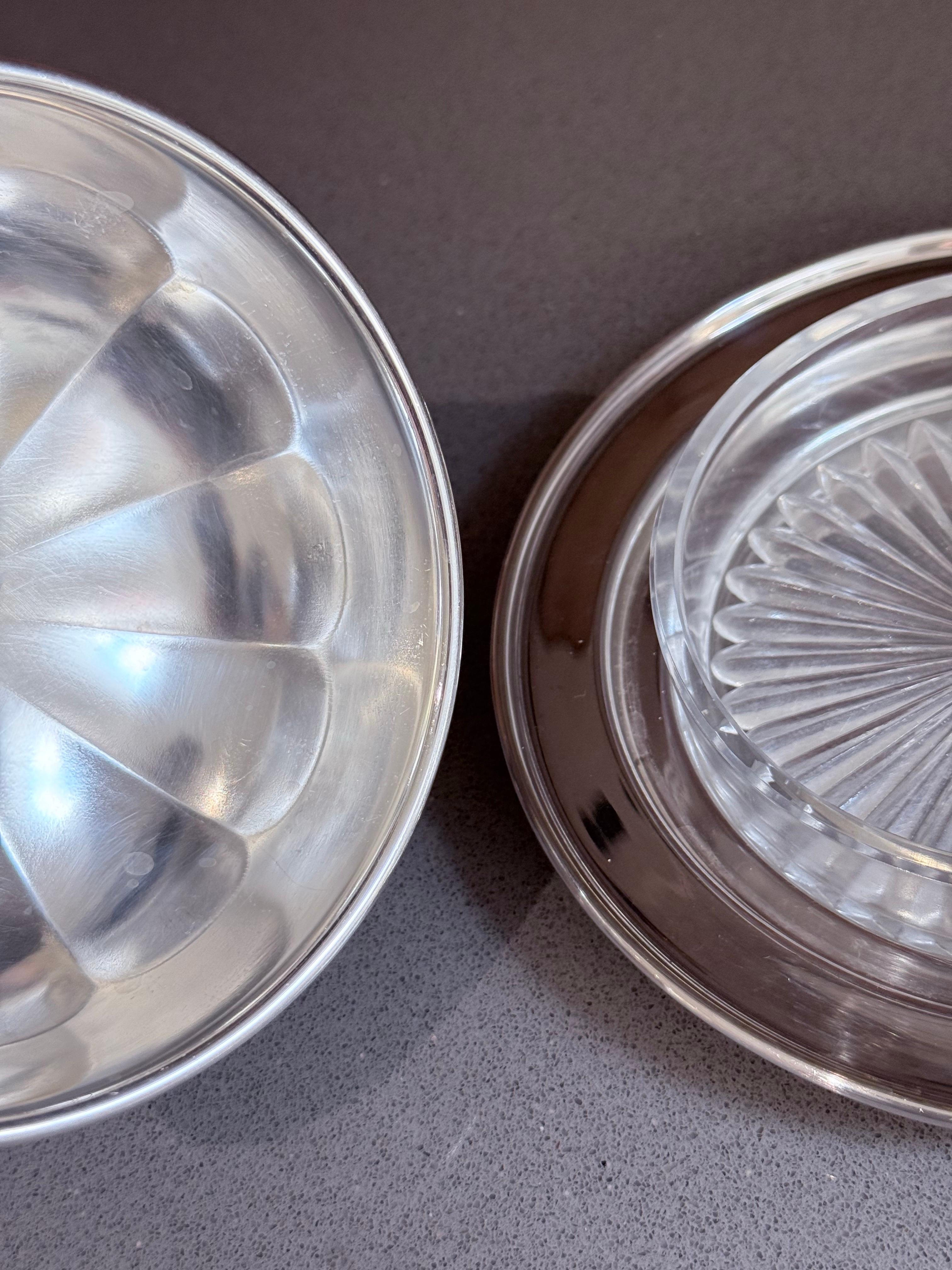 Antique Silver Butter Dish with Glass Insert Luxury Tableware Set ...