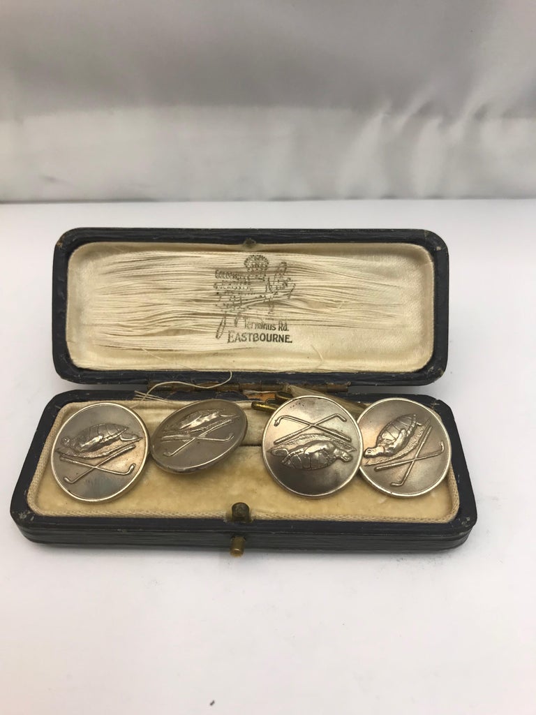 Antique Silver Buttons with Original Box at 1stDibs