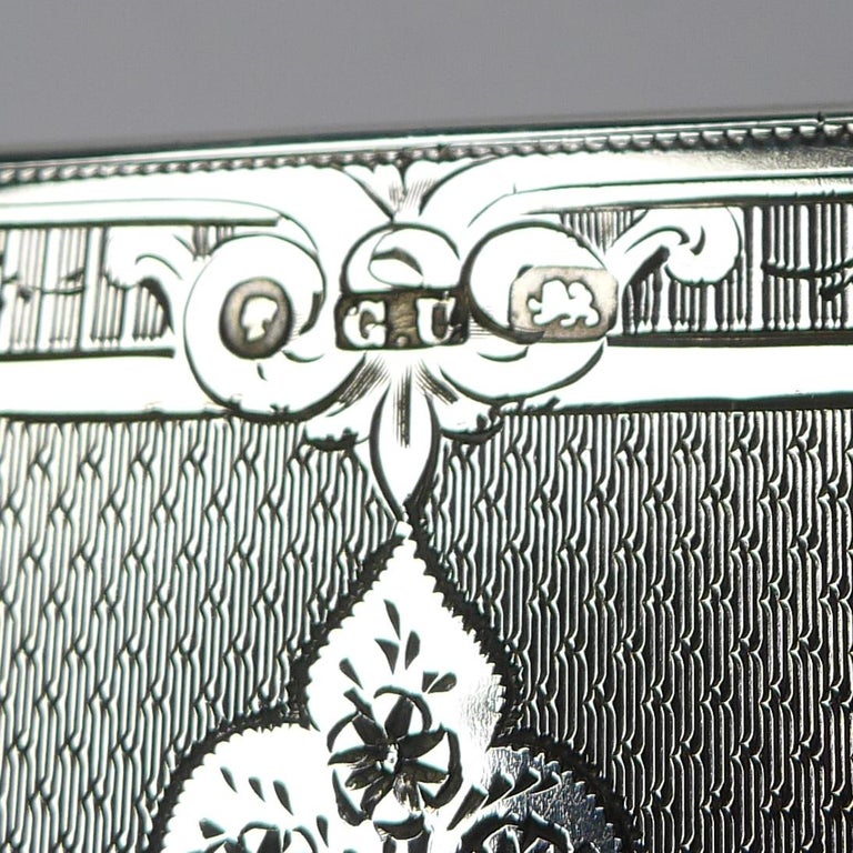 Antique Silver Card Case by George Unite, 1876 For Sale at 1stDibs
