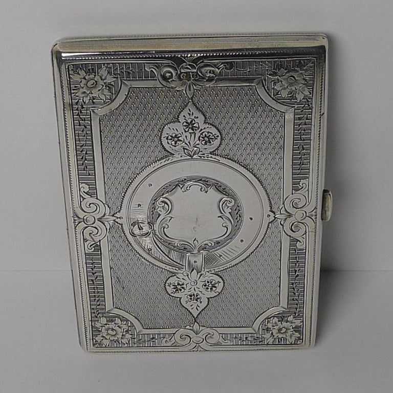 Antique Silver Card Case by George Unite, 1876 For Sale at 1stDibs