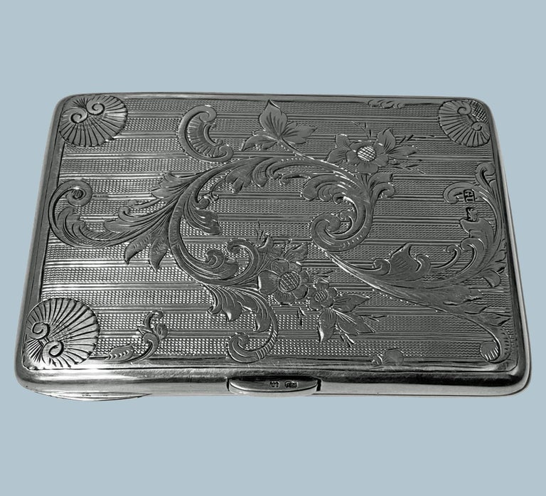 Antique Silver Card or Cigarette Case, Birmingham 1900 George Unite at ...
