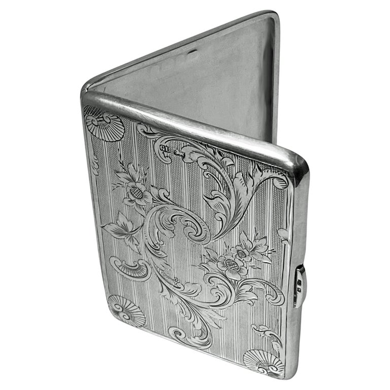 Antique Silver Card or Cigarette Case, Birmingham 1900 George Unite at ...