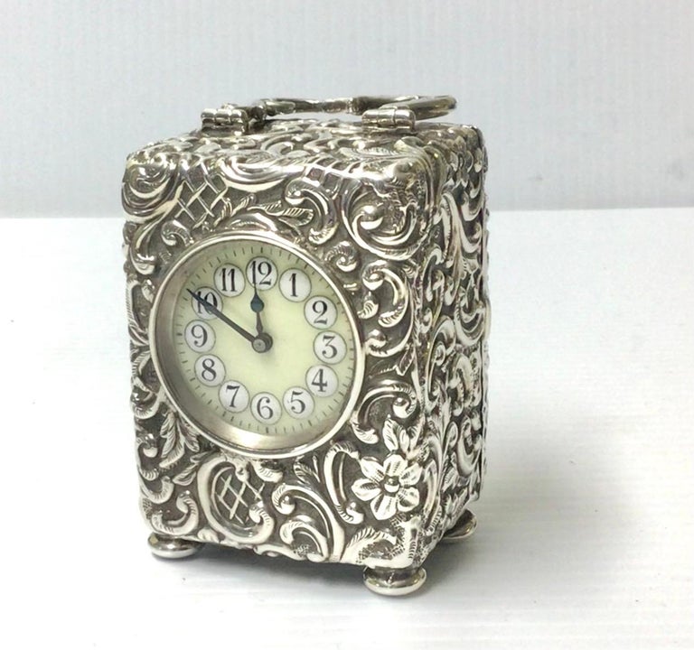 Antique Silver Carriage Clock at 1stDibs