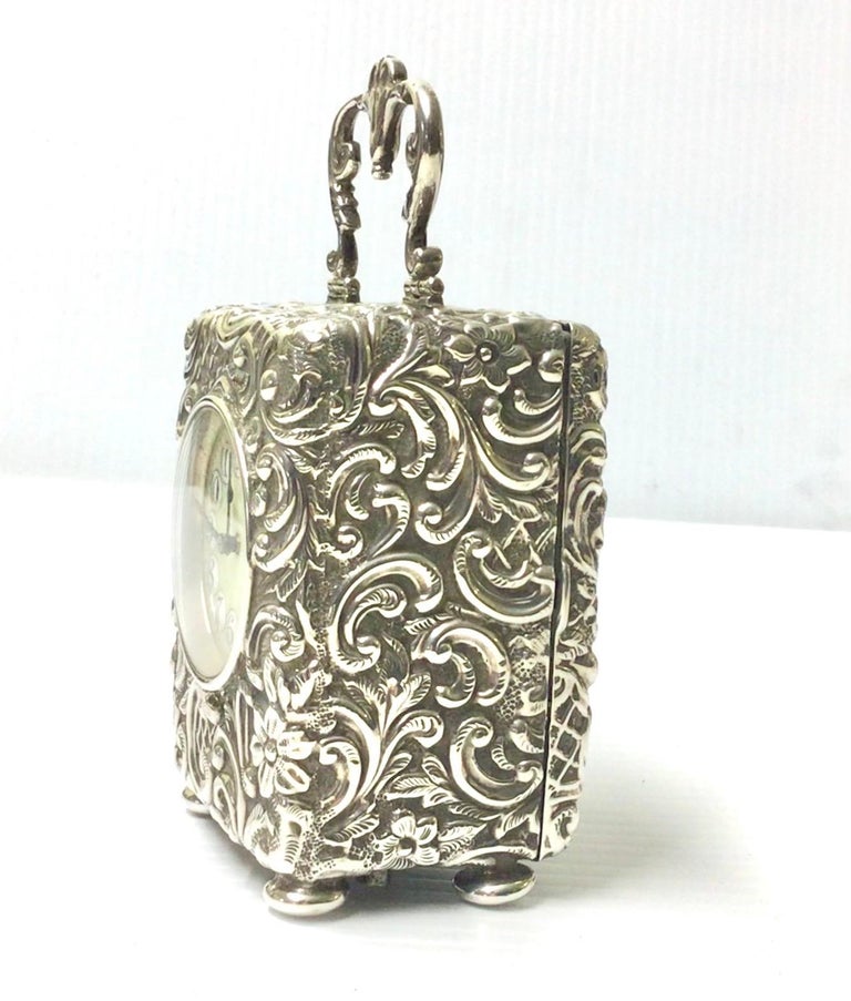 Antique Silver Carriage Clock at 1stDibs