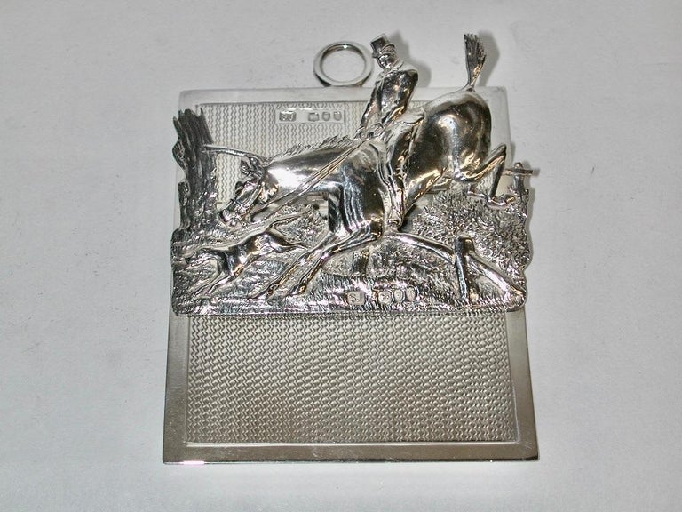 Antique Silver Desk Clip Depicting A Hunting Scene, Samuel Jacob,1892/4 ...
