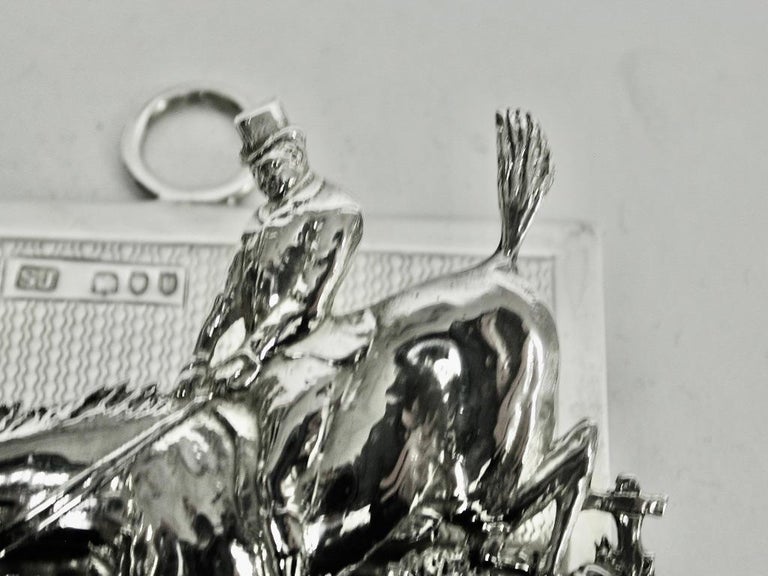 Antique Silver Desk Clip Depicting A Hunting Scene, Samuel Jacob,1892/4 ...