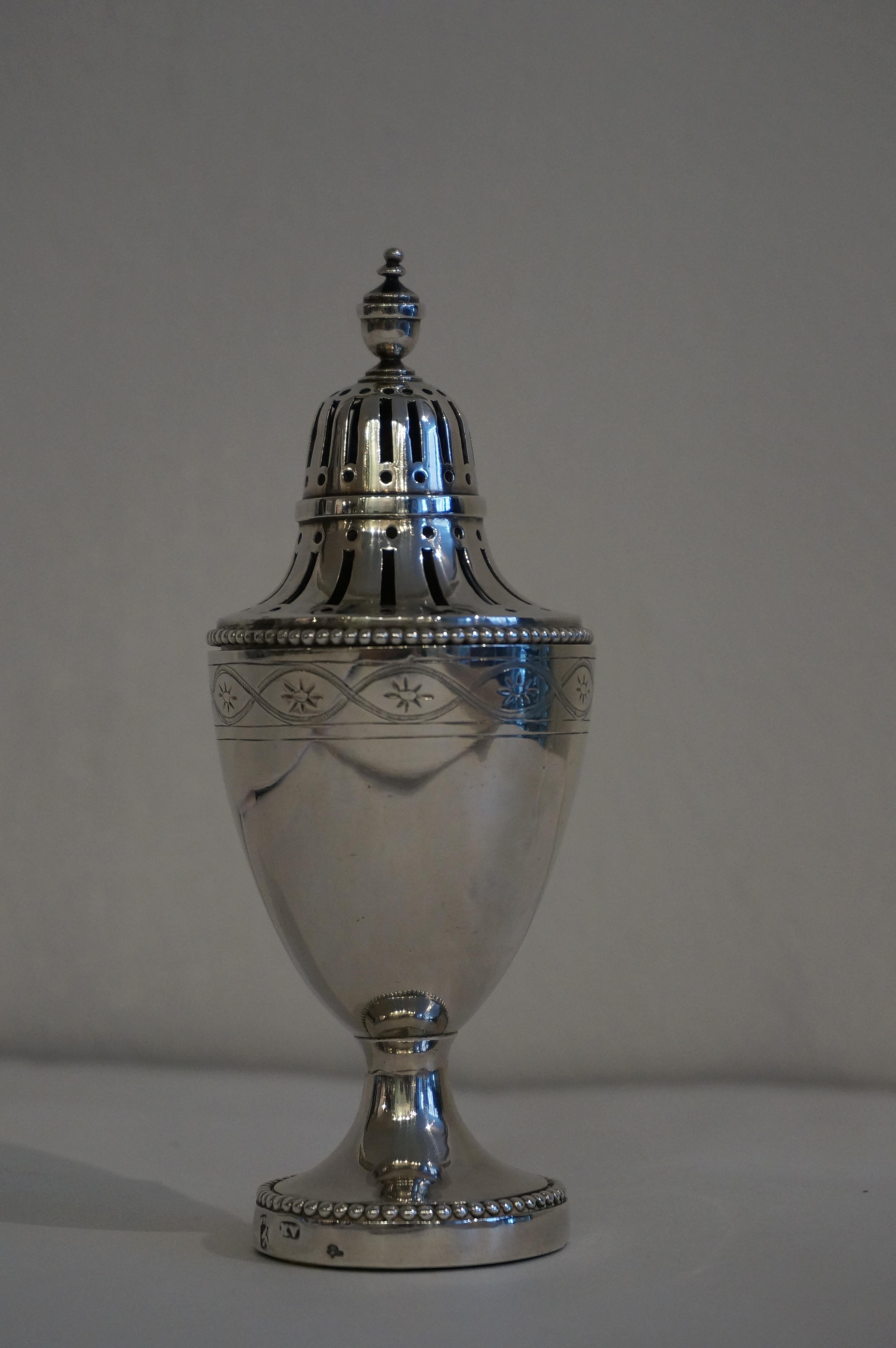 Antique silver Dutch Empire caster, Rotterdam, 1806, Hendrik Vrijman ...