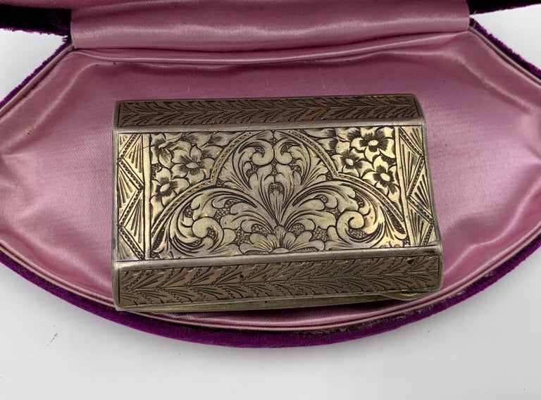 Antique Silver Enamel Box Hand Painted Courting Miniature Bird Cage Dog ...