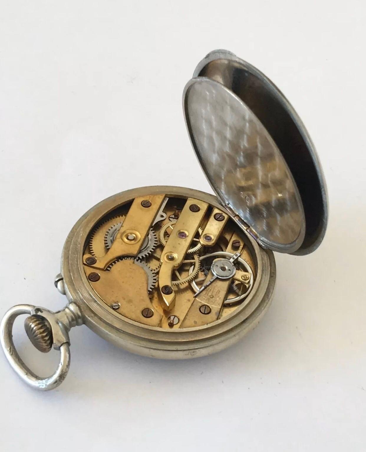 Antique Silver Enamel Dial Pocket Watch For Sale at 1stDibs | depose ...
